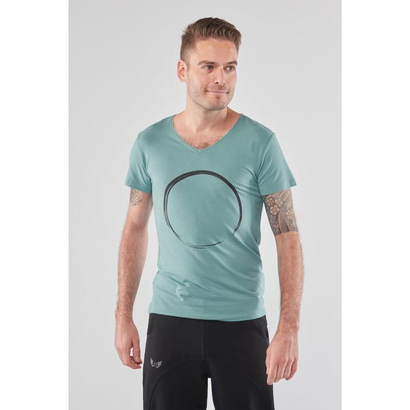 T-shirt Moksha Zen - Col en V à la hanche, doux et confortable - Vert ...