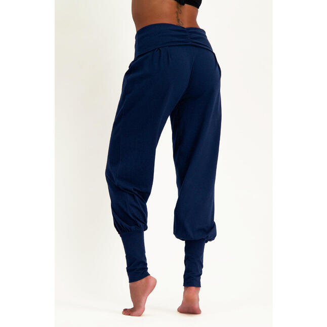 URBAN GODDESS Devi - Comfortabele loosefit aladdin broek met omslagband- bio katoen- Midnight ...