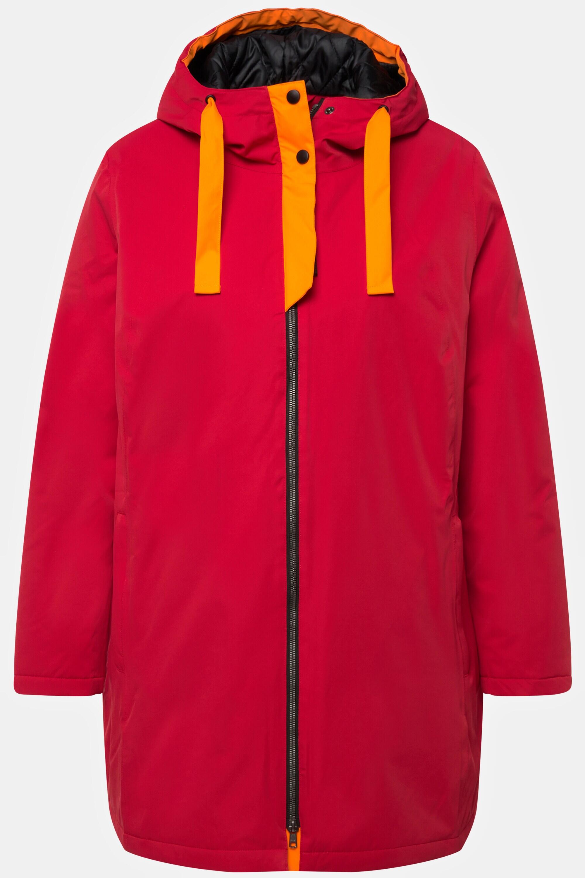 HYPRAR Women's Outdoor Jacket Waterproof Red, Quilted Lining, Two-Way ...
