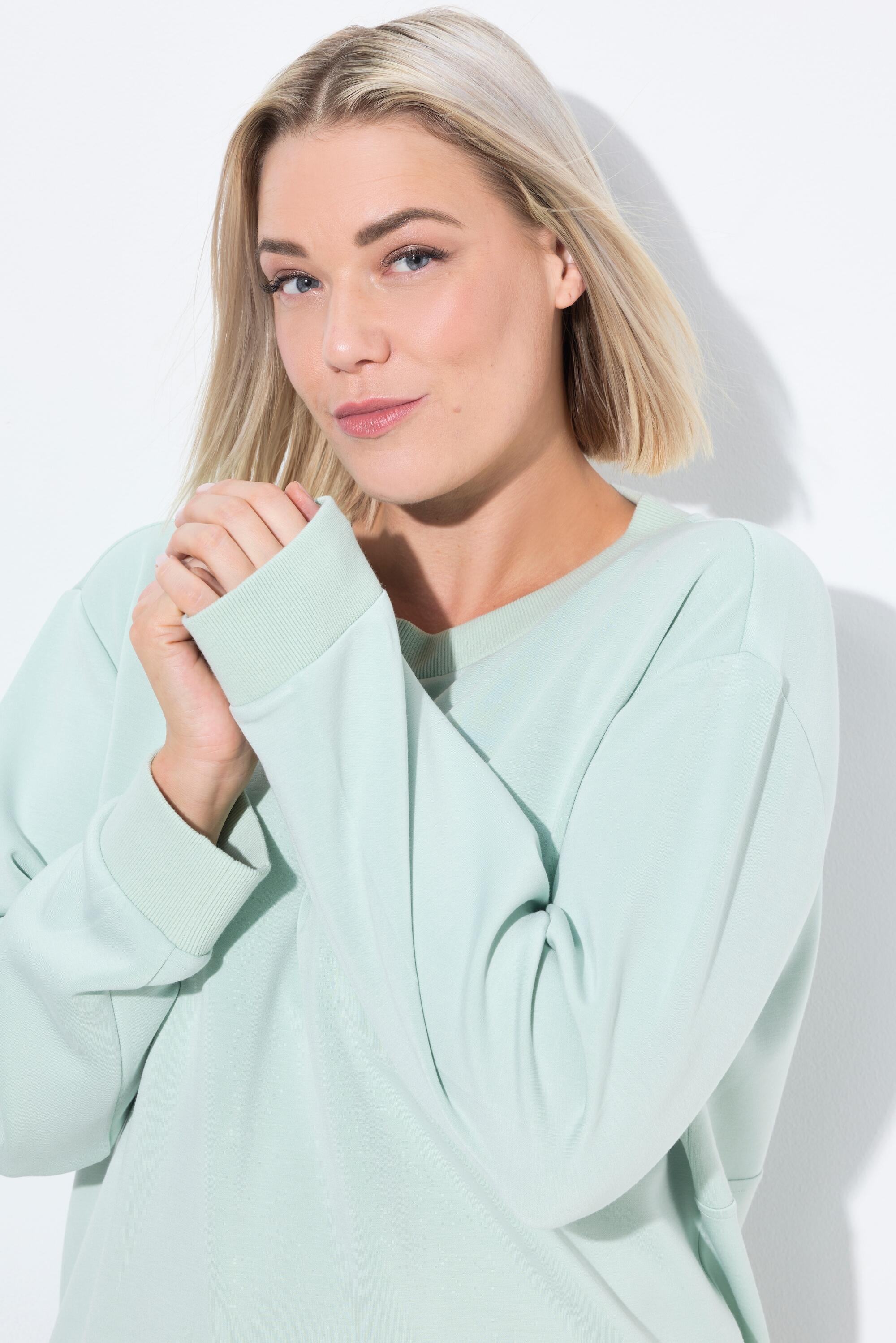 Dames Yoga-sweater boxy cut-out opstaande kraag lange mouwen ULLA ...
