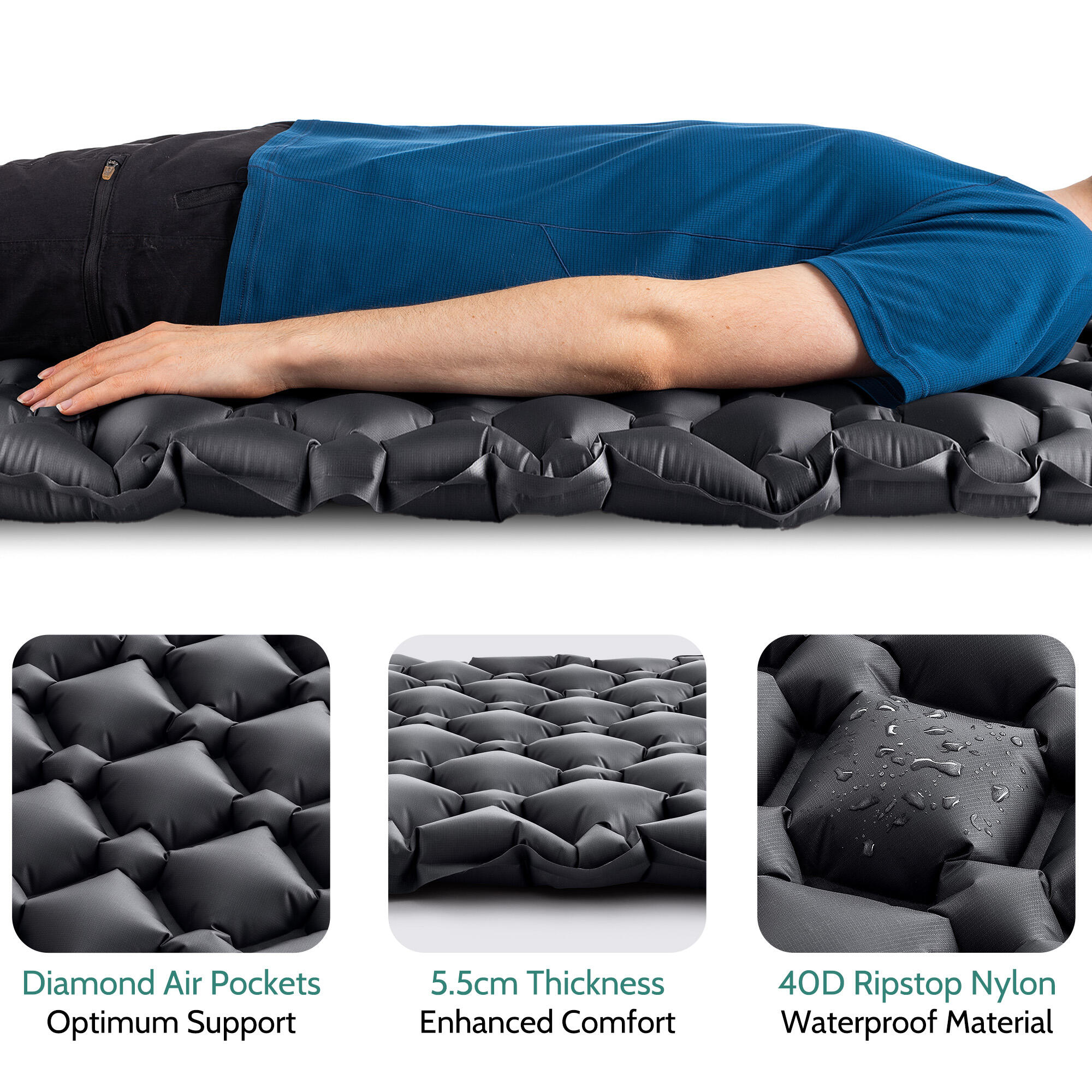 Lightweight Sleeping Mat With Pillow Ultra Light Inflatable Camping ...