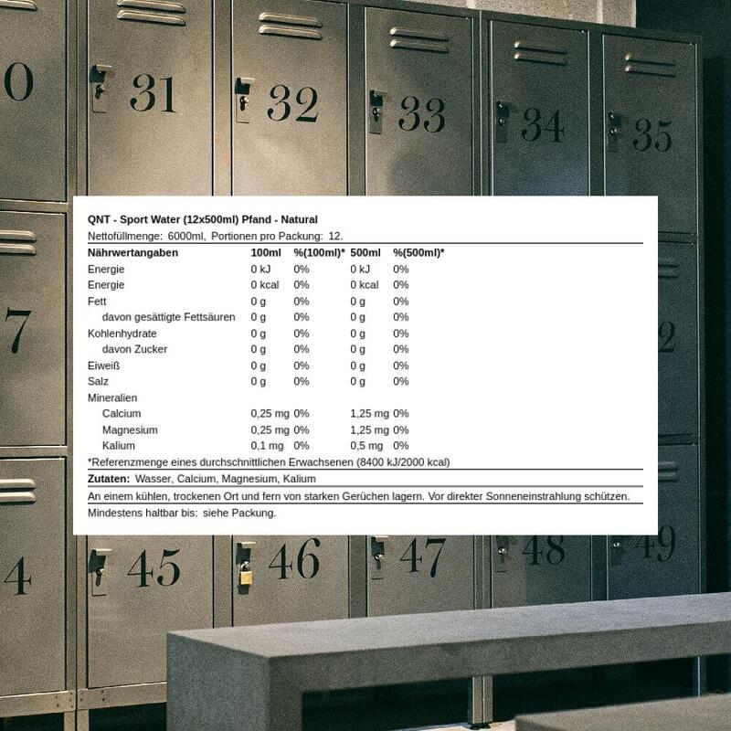 QNT Sport Water (12x500ml) Pfand Natural - Intra- et post-entraînement ...