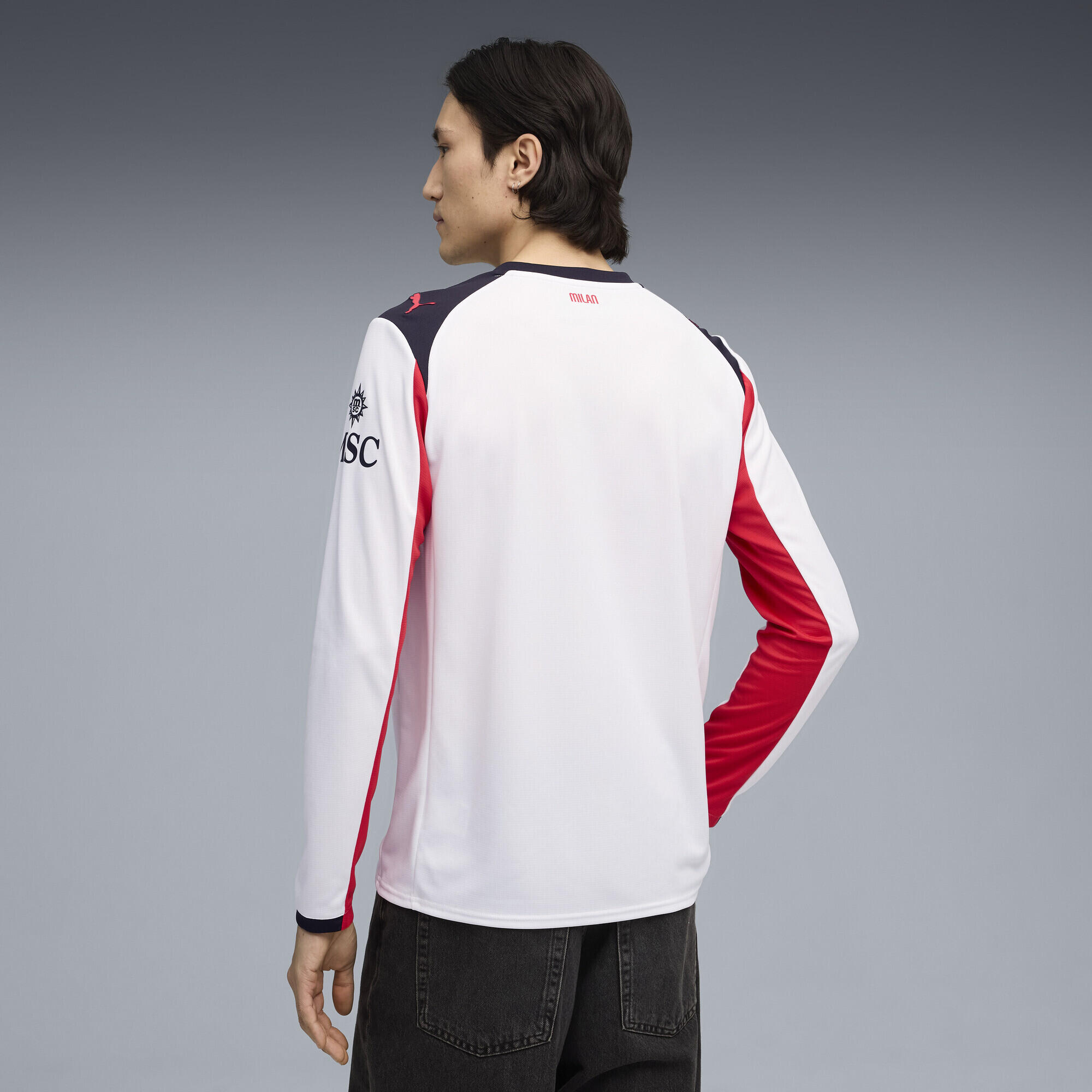 Tricou fotbal bărbați mânecă lungă 25/26 alb PUMA White For All Time ...