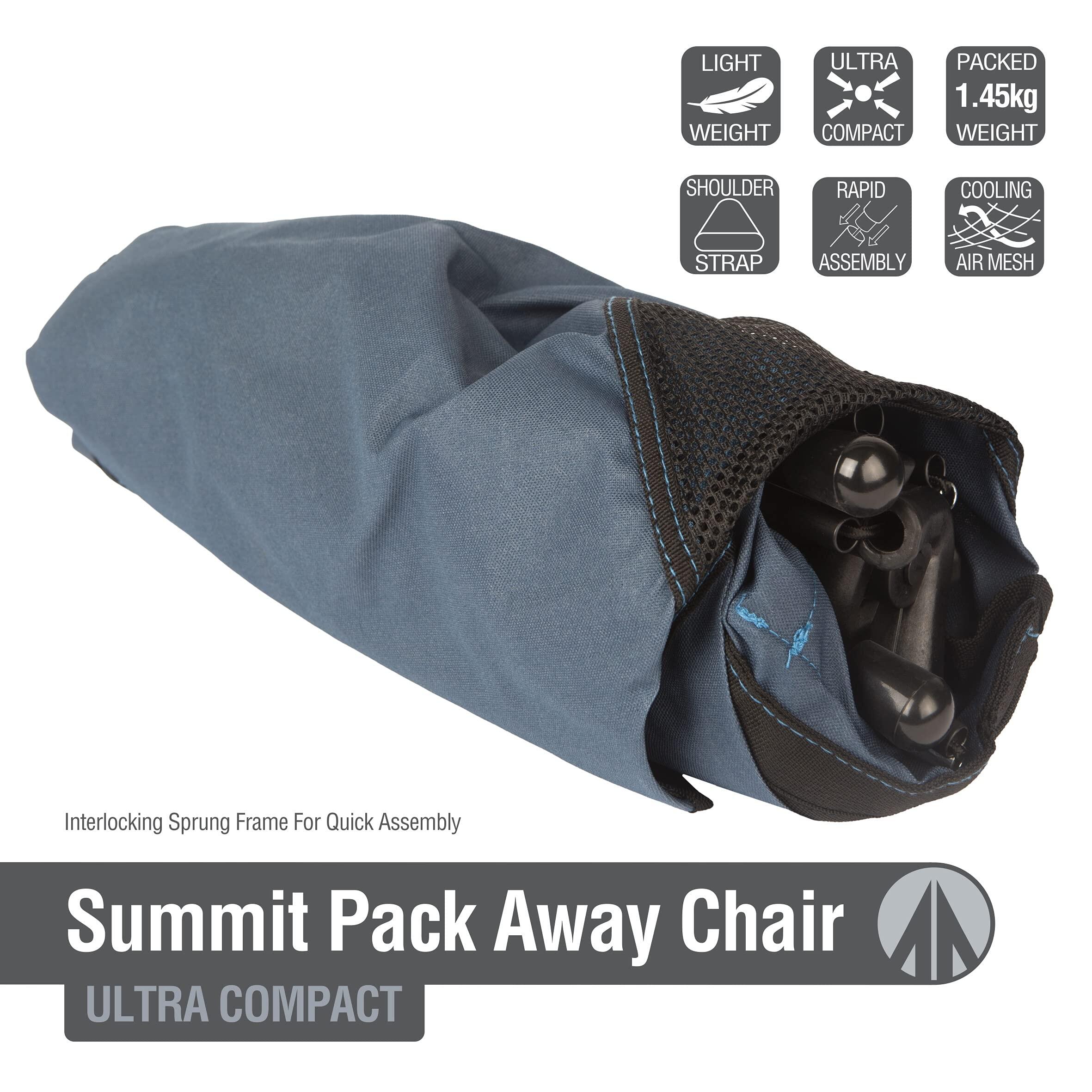 Ultra Light Pack Away Camping Chair (Blue) SUMMIT | Decathlon
