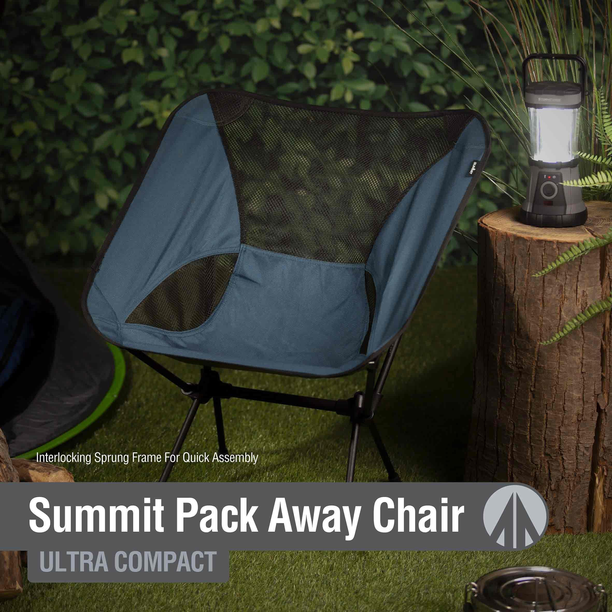 Ultra Light Pack Away Camping Chair (Blue) SUMMIT | Decathlon