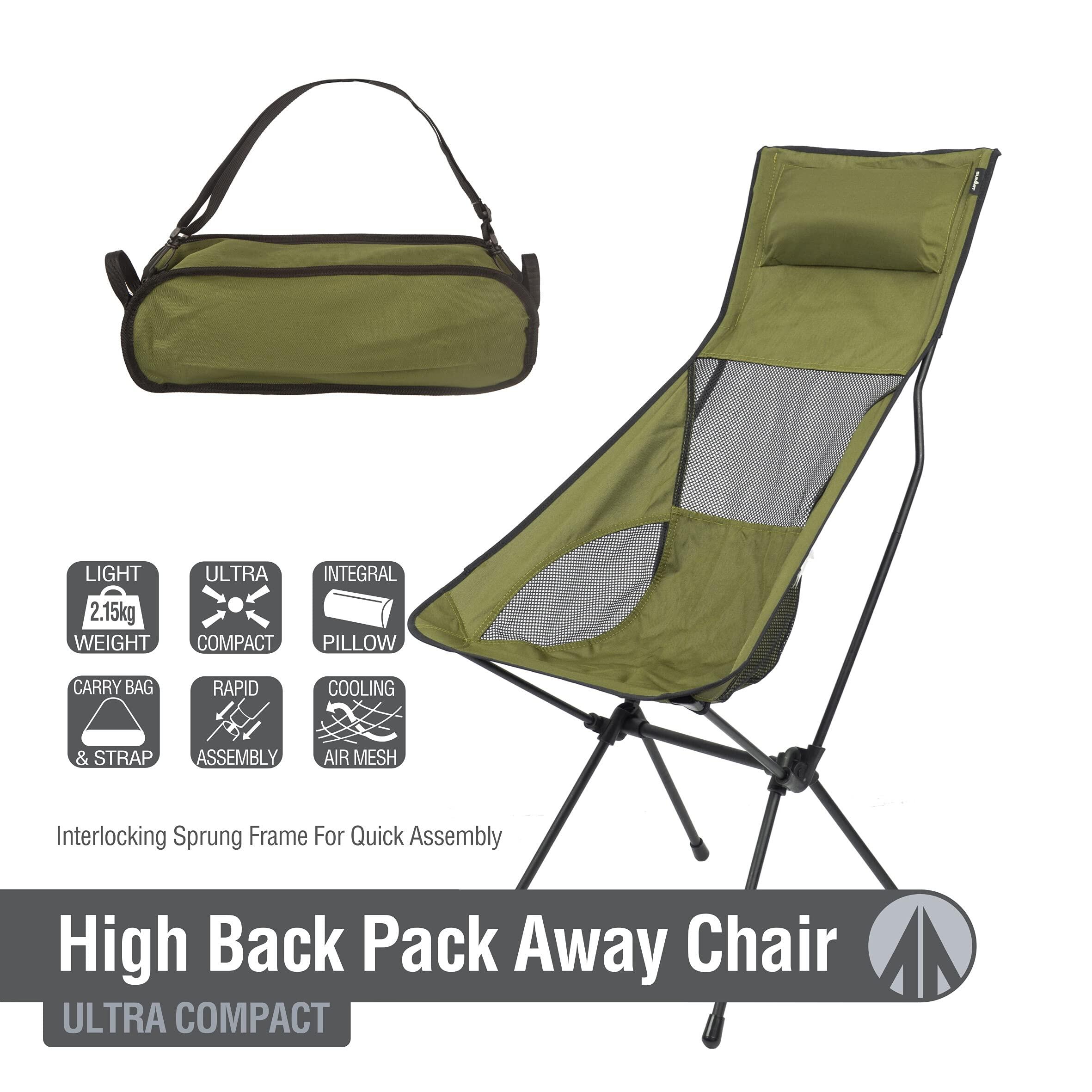 Folding Outdoor Chair with Carry Bag Green, Pack Away Easy, Durable ...