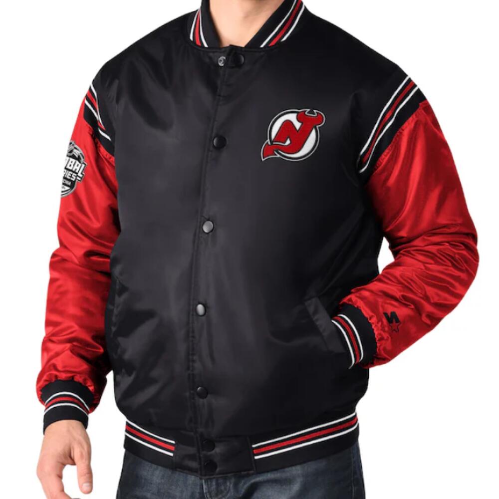 New Jersey Devils Jacket NHL Ice Hockey Men's Starter Black Varsity ...