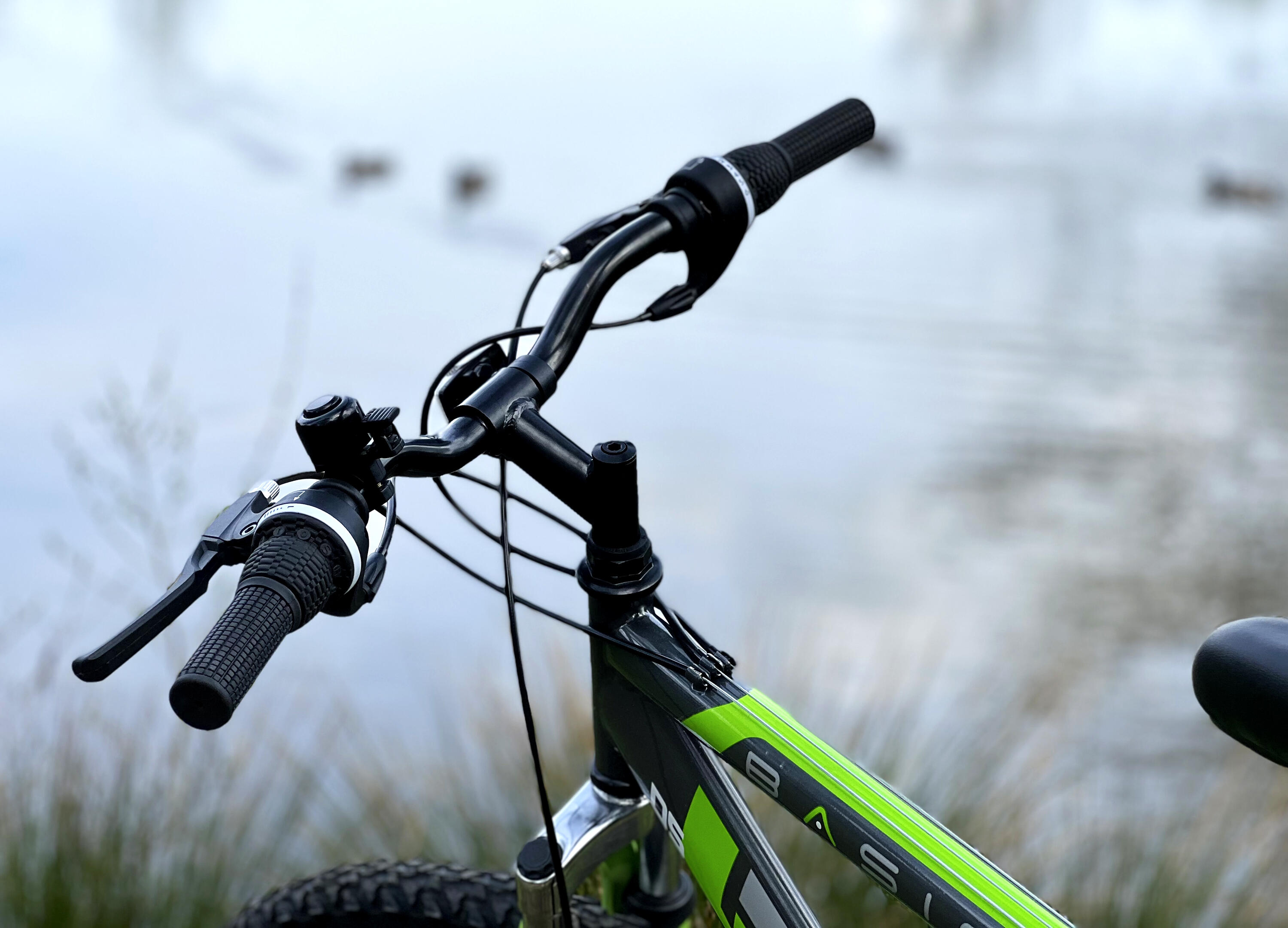 Basis Link Adult's Full Suspension Mountain Bike, 26In Wheel - Graphite/Lime BASIS | Decathlon