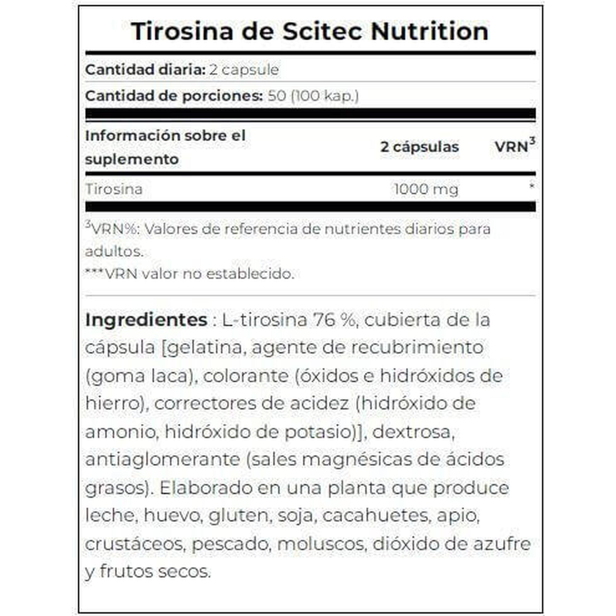 Stymulatory i neurotransmitery Scitec Tyrosine 100kaps SCITEC NUTRITION ...