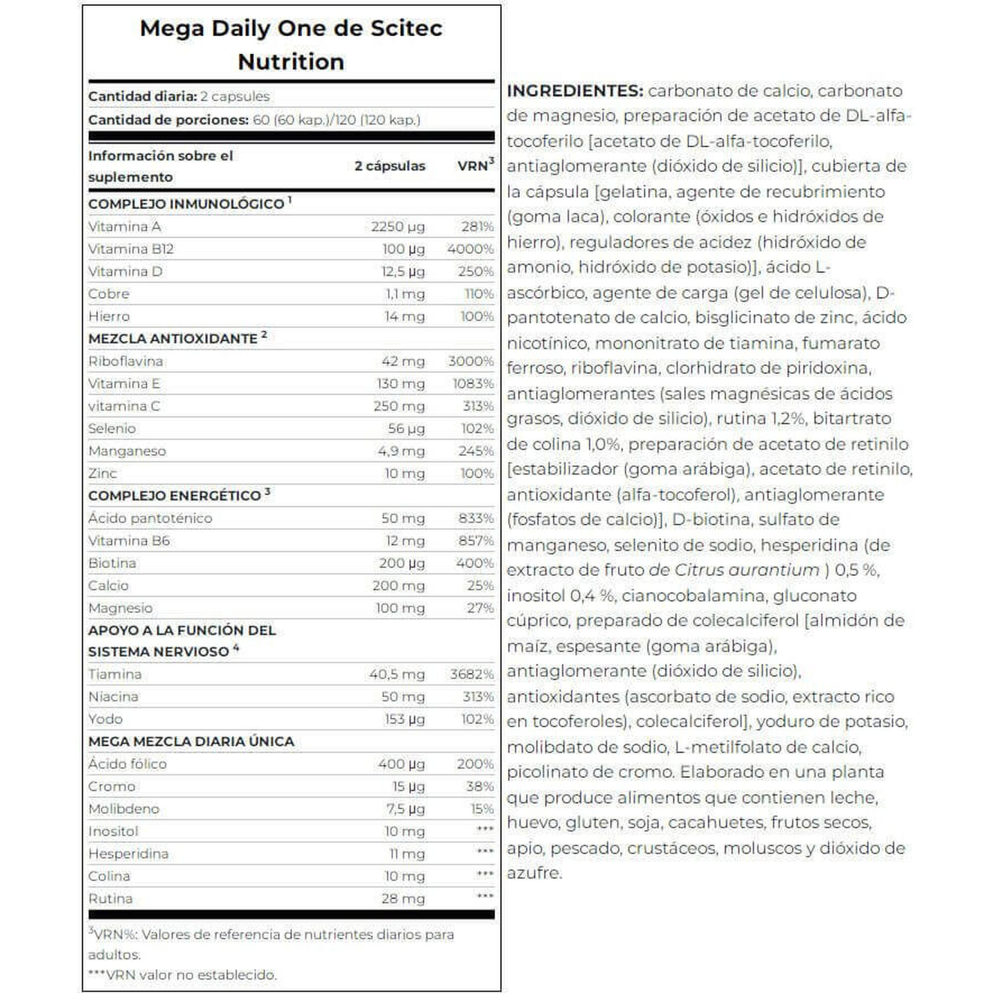 Mega Daily One - 60 capsules de Scitec Nutrition SCITEC NUTRITION ...