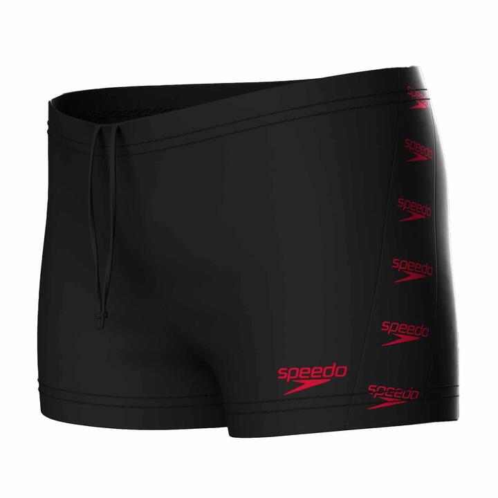 Short de bain garçon Speedo Eco Placement Panel Aquashort Noir/Rouge ...