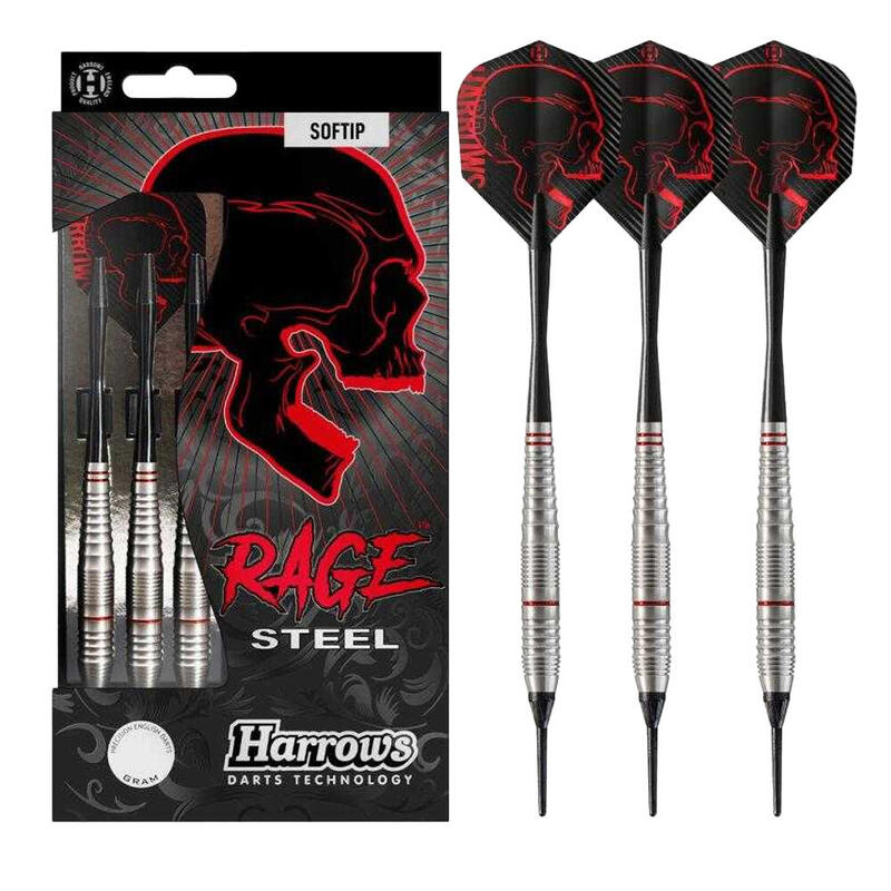 Fléchettes RAGE (Noir / Rouge) HARROWS | Decathlon