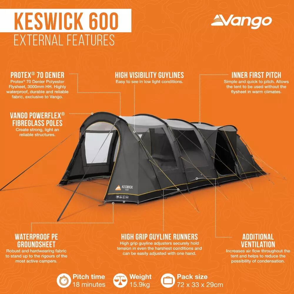 Vango Keswick 600 Tent - 2025 Model | Decathlon