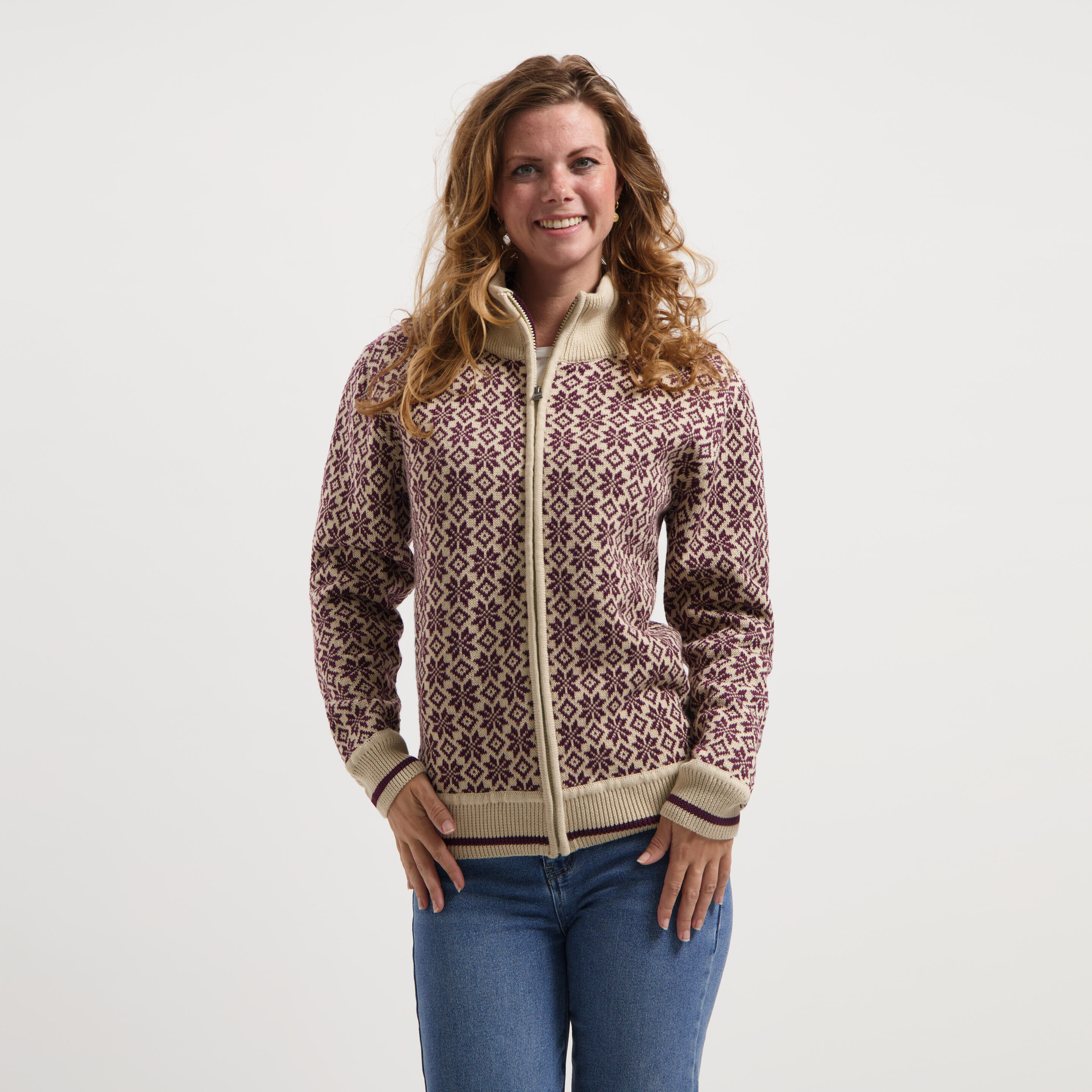 MGO Lou Dames - Outdoorvest - Noors patroon - Zand MGO | Decathlon