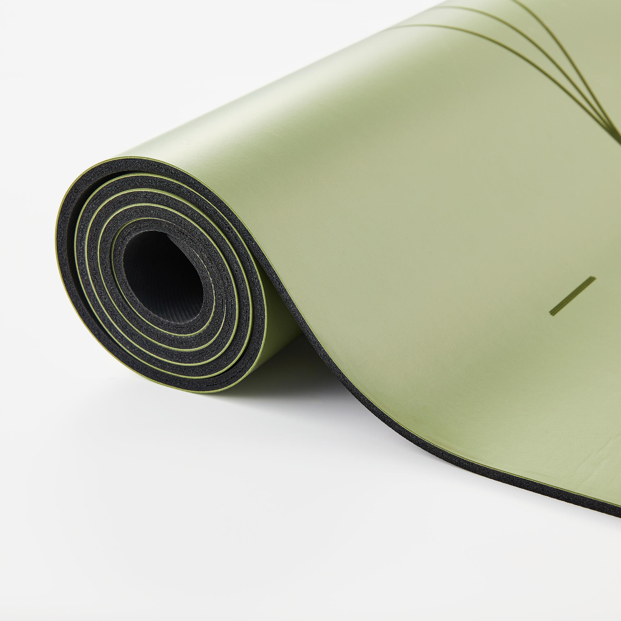 Yoga Ausrichtungs-Matte - Moosgrün | Decathlon
