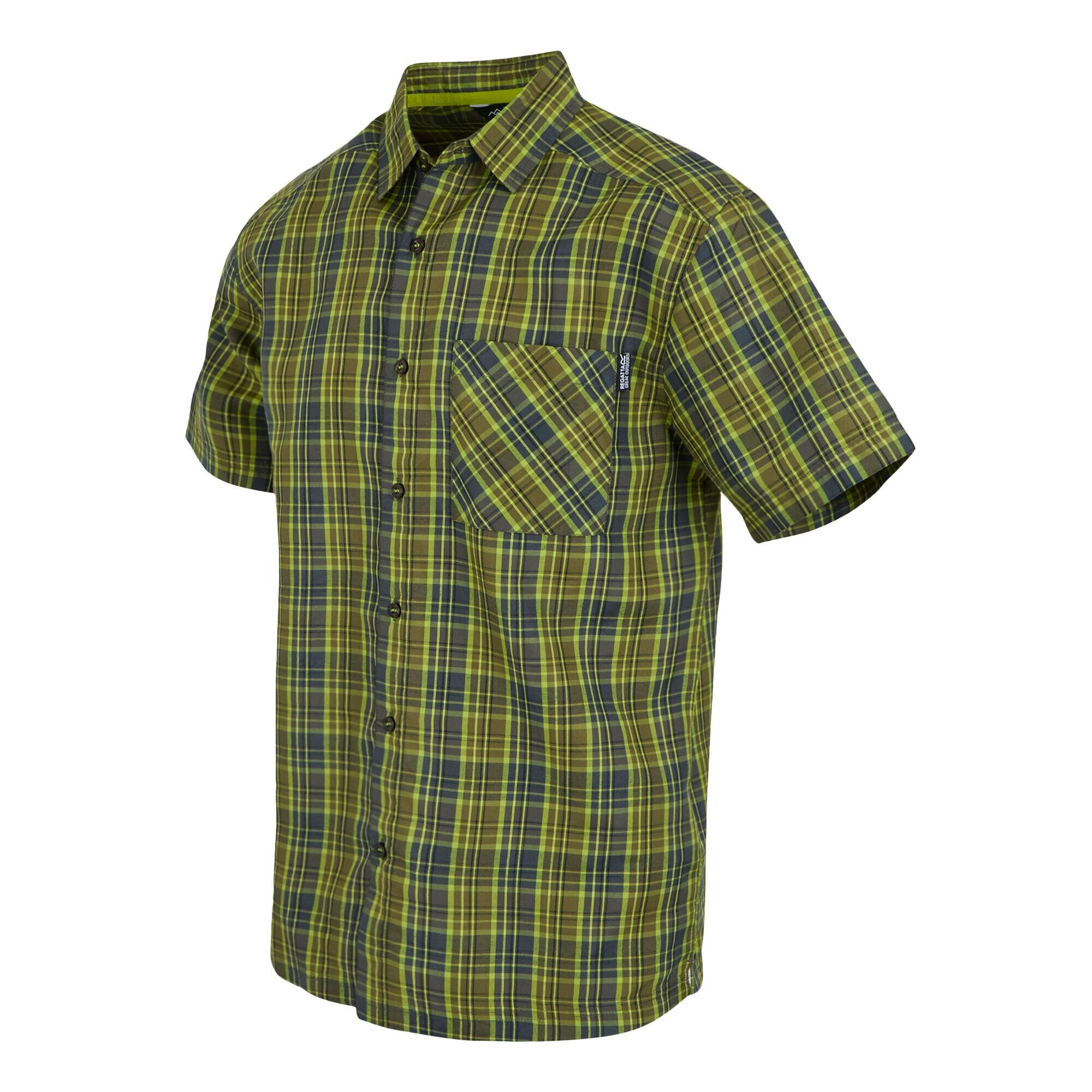 Mens Mindano IX Checked ShortSleeved Shirt (Nephrite Green/Ash) REGATTA ...