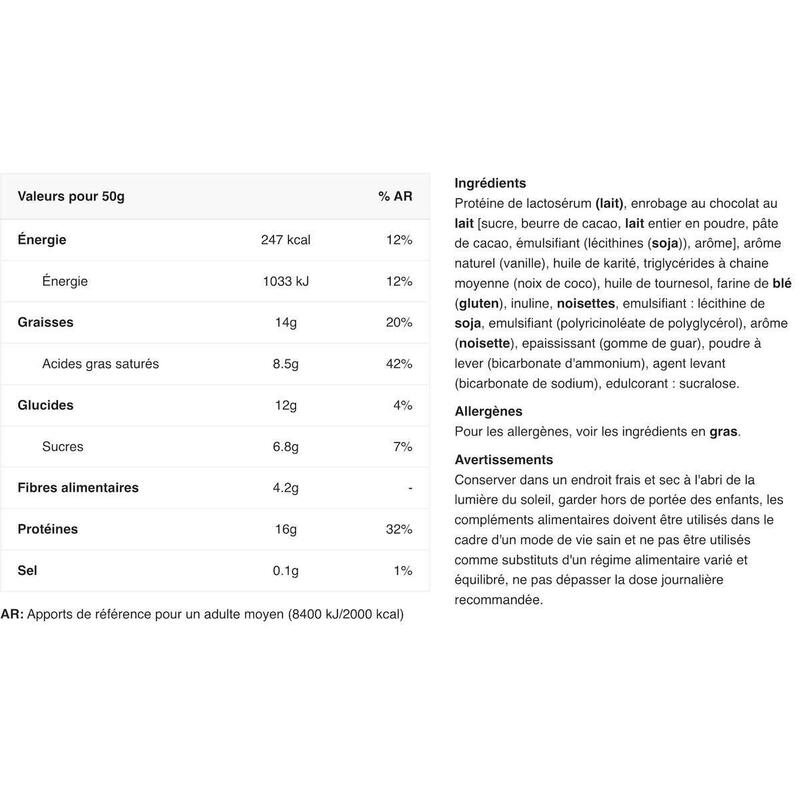 Barres protéinées - Recovery Bar 32% Protein - Noisette VICTORY ...