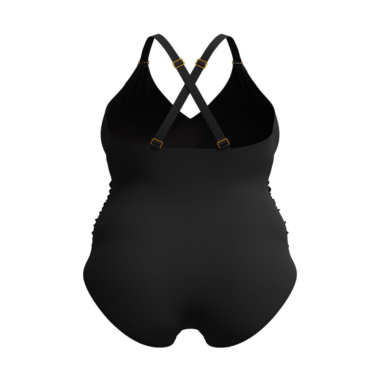 Womens/Ladies Shaped V Neck One Piece Swimsuit (Black) SPEEDO | Decathlon