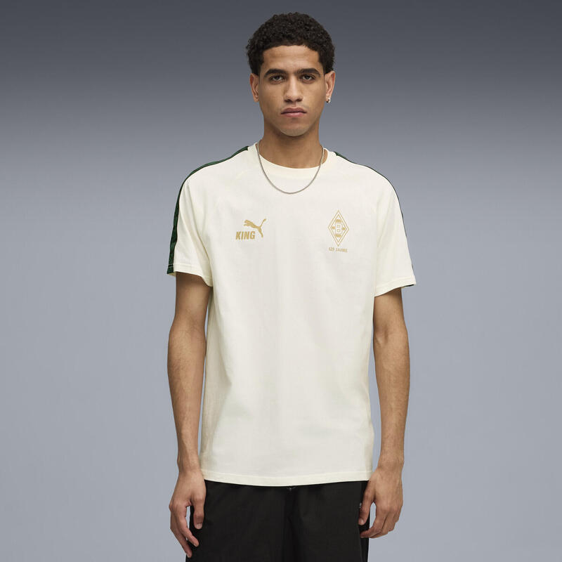 PUMA - Tricou fotbal bărbați dungi pe umeri King alb PUMA Warm White ...