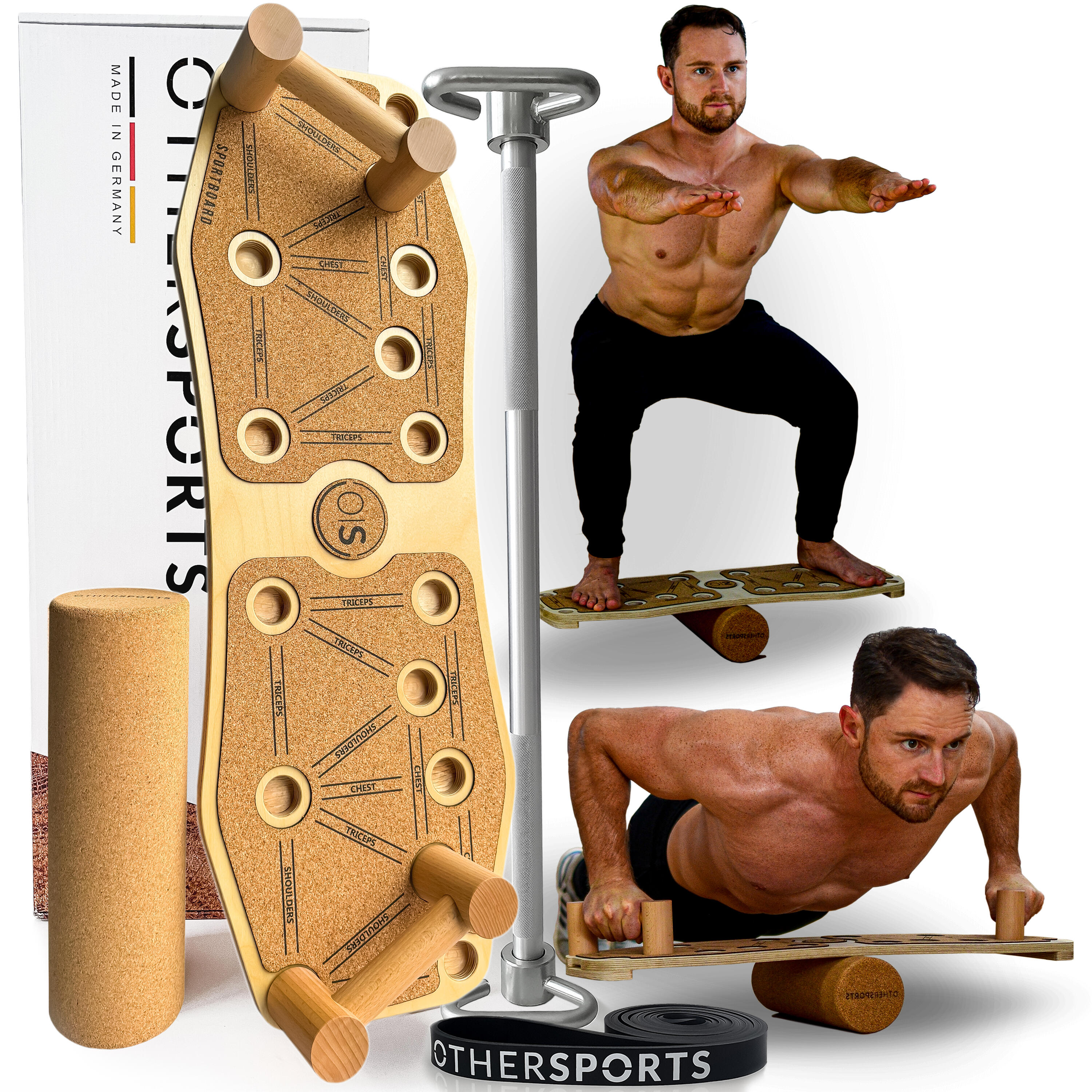 Sportboard Balance Board und Fitness Bar Bundle mit Fitnessbändern ...