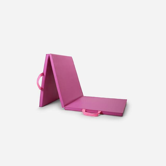 Yoga Mat Tri-Folding Fitness Pilates Non Slip 3 Panel Mat - Coral ...