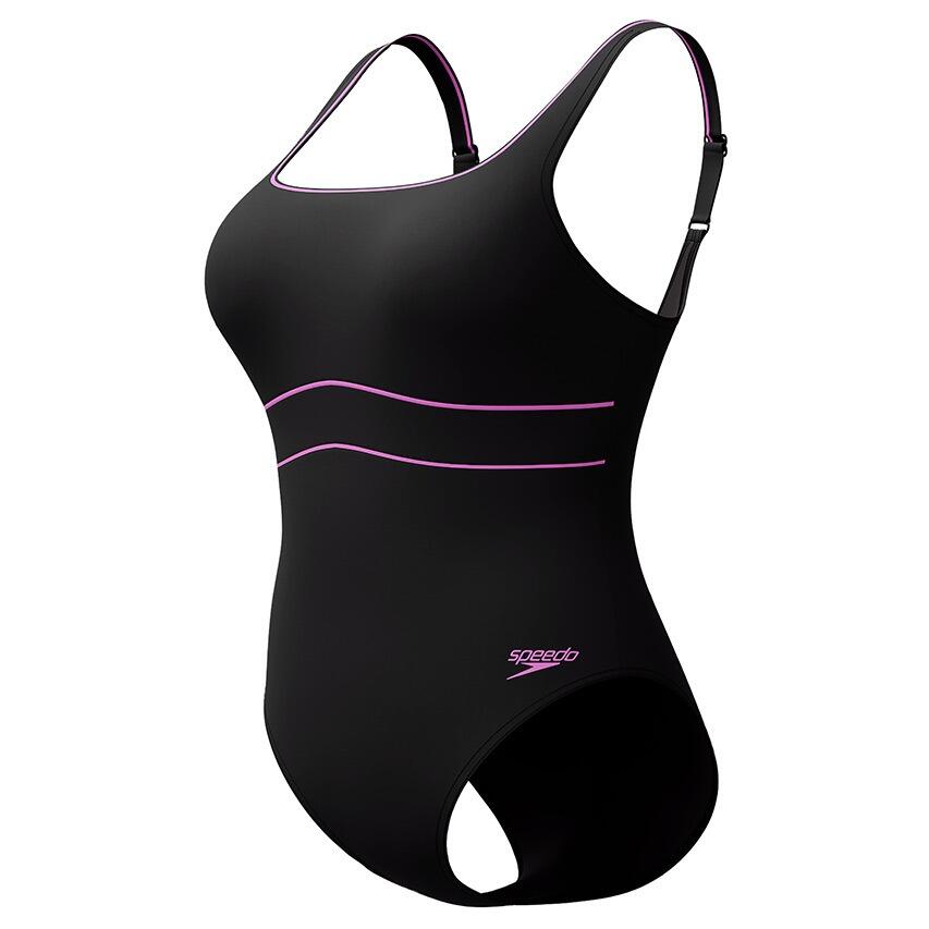 Speedo Shaping Contour Eclipse Swimsuit - Black/Pink SPEEDO | Decathlon