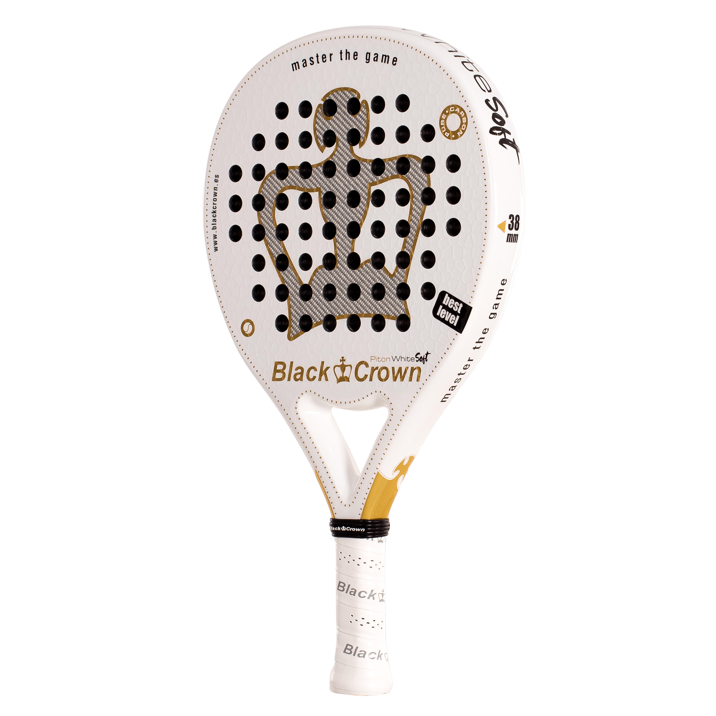 Black Crown Piton White Soft | Padelracket Rond 3K Aluminium 355g ...