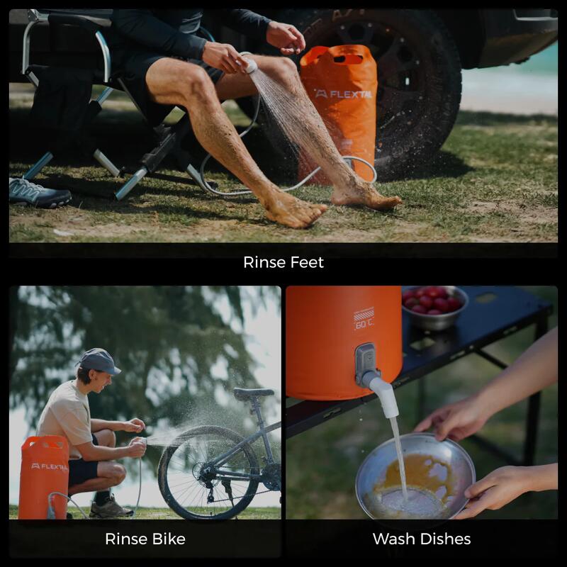 Malá bateriová sprcha s nádrží Flextail TINY Shower Bucket FLEXTAIL - Decathlon