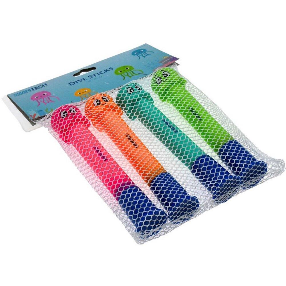 Childrens/Kids Dive Sticks (Pack of 4) (Multicoloured) SWIMTECH | Decathlon