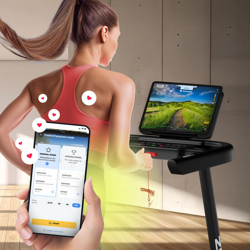 Tapis de course Zipro Luma 12 km/h 120 x 44 cm FitShow Kinomap Écran LCD ZIPRO | Decathlon