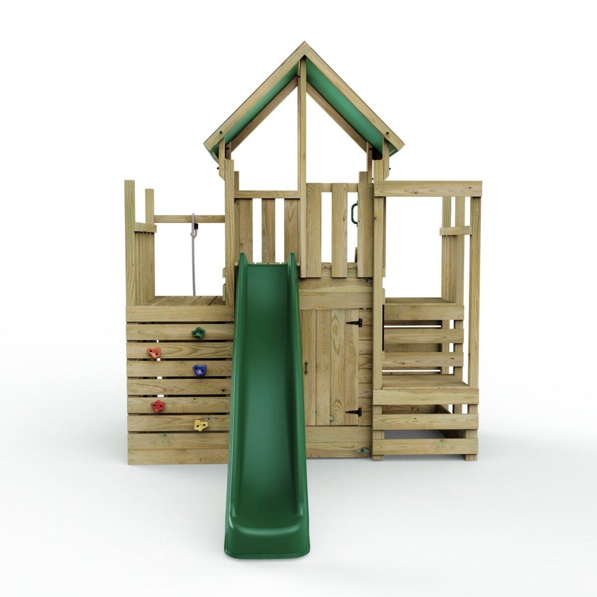 Rebo Modular Wooden Climbing Frame Adventure Playset - M21 with Ramp ...