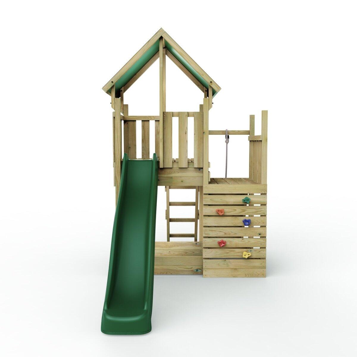 Rebo Modular Wooden Climbing Frame Adventure Playset - M3 plus Ramp OUTDOORTOYS | Decathlon