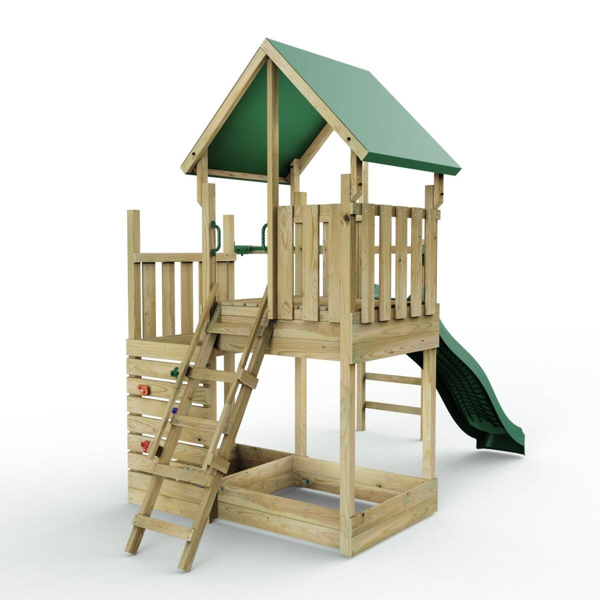 Rebo Modular Wooden Climbing Frame Adventure Playset - M3 plus Monkey ...