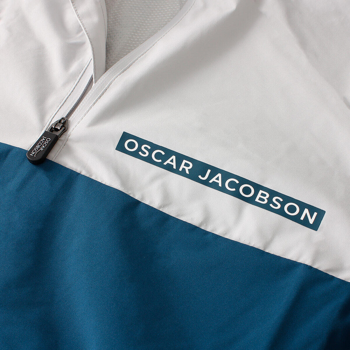 Oscar Jacobson Mens Phoenix Half Zip Golf Jacket - Teal/Lunar Grey - S ...