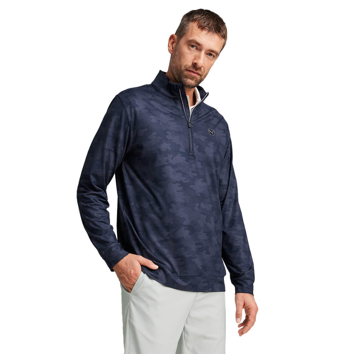 Puma Golf Mens Cloudspun Camo Golf Sweater - Deep Navy - L | Decathlon