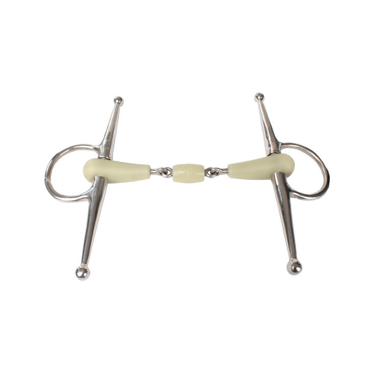 Mors aiguille pour cheval à joue pleine double joint apple flavour ...
