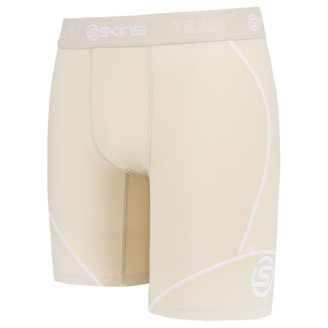 Skins DNAmic Mens Beige Neutral Compression Half Tights Shorts SKINS ...