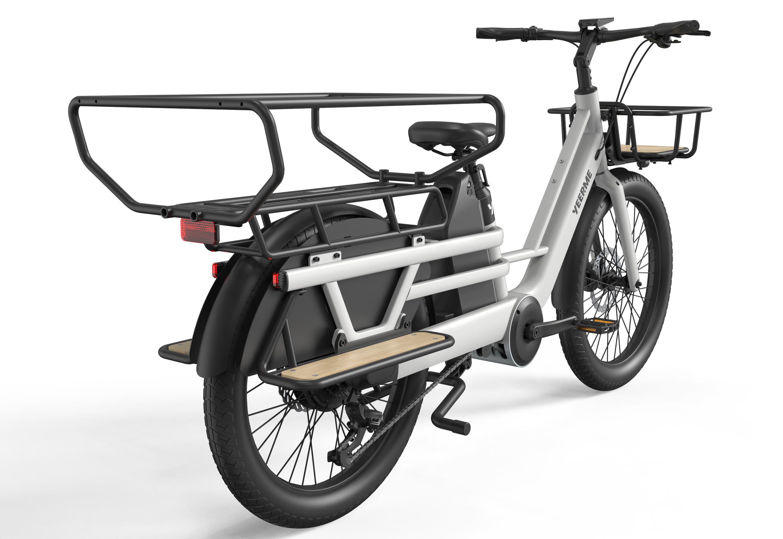 Vélo Cargo LongTail électrique YEEP.ME DAY CARGO 2 LR - Blanc 150Km ...