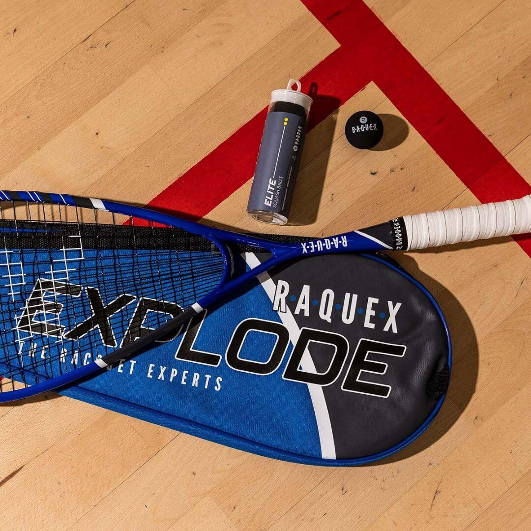 Raquex Squash Balls Blue Dot Junior - Tube of 3, WSF Approved | Decathlon