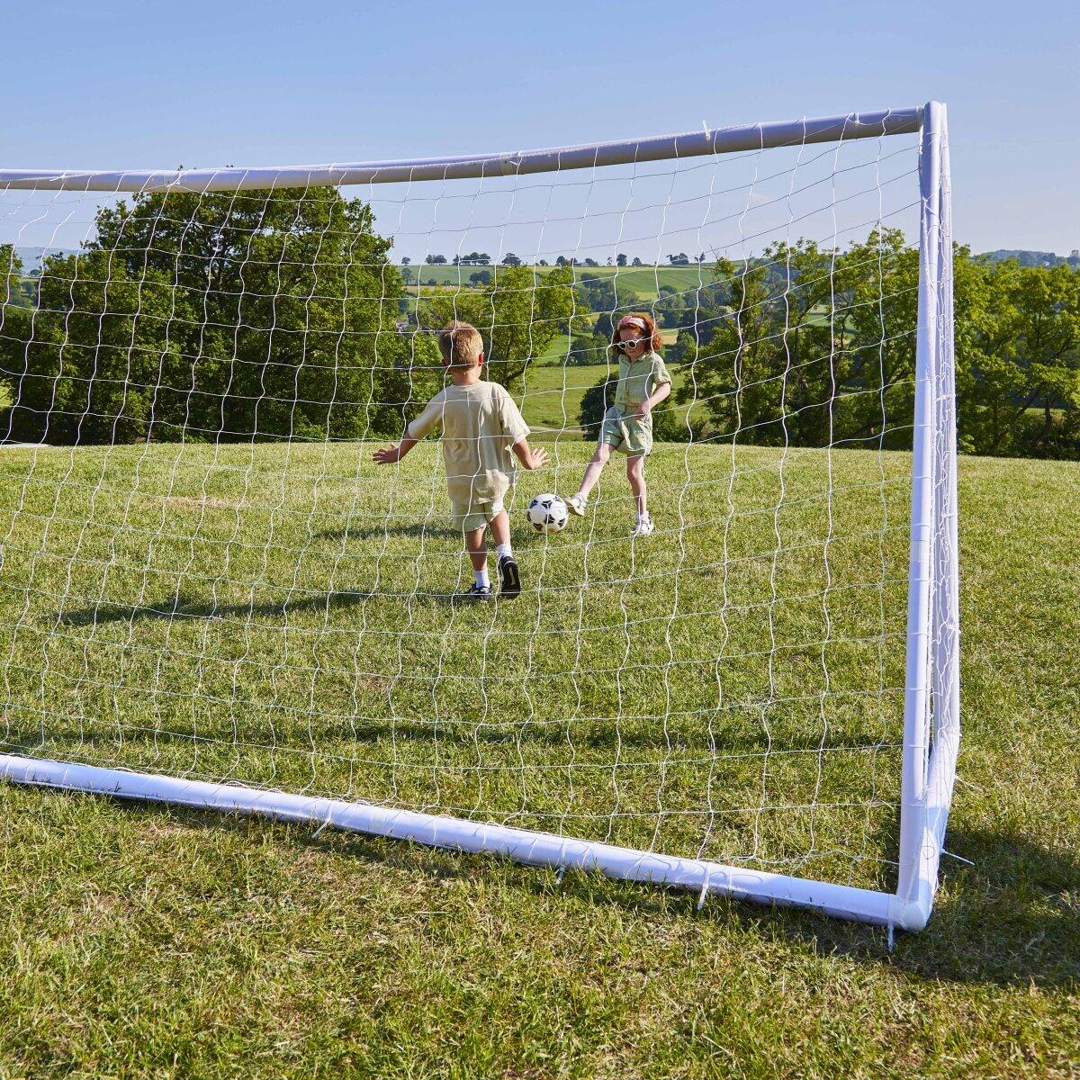 Rebo Portable PVC Locking Football Goal - 12 x 6FT | Decathlon