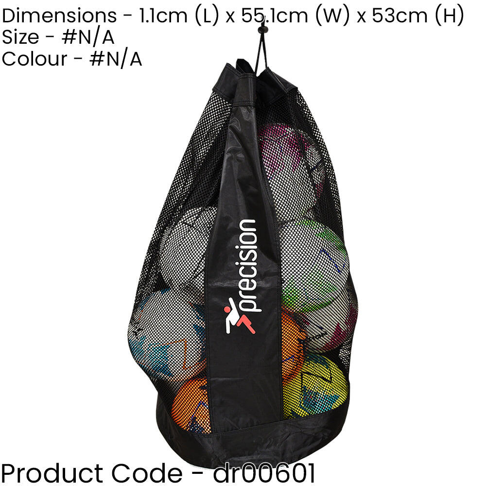 12 Ball Football Mesh Carry Sack Bag - Draw String Nylon - Holds 12x ...