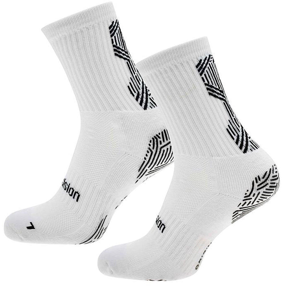Size 6-8 ADULT Anti Slip Grip Sports Socks - WHITE - Football Gym ...