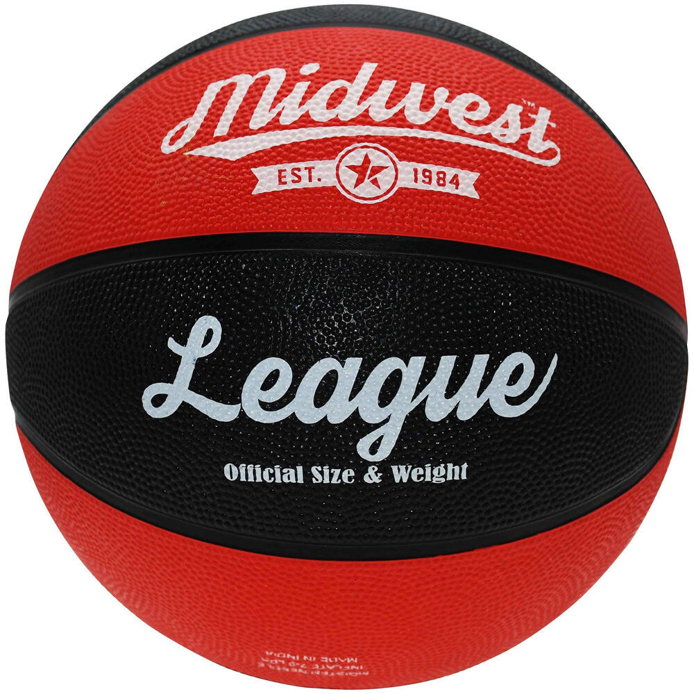 Size 5 Red & Black League Basketball Ball - High Grip Rubber Durable ...
