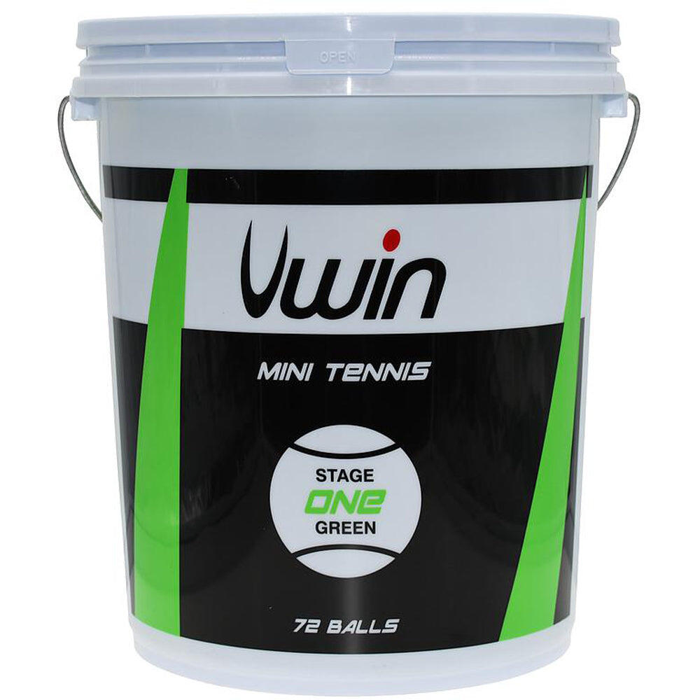 Bulk Pack Tennis Ball Bucket - 72x Stage 1 Green Training Balls - Premium Court LOOP PRODUCTS ...