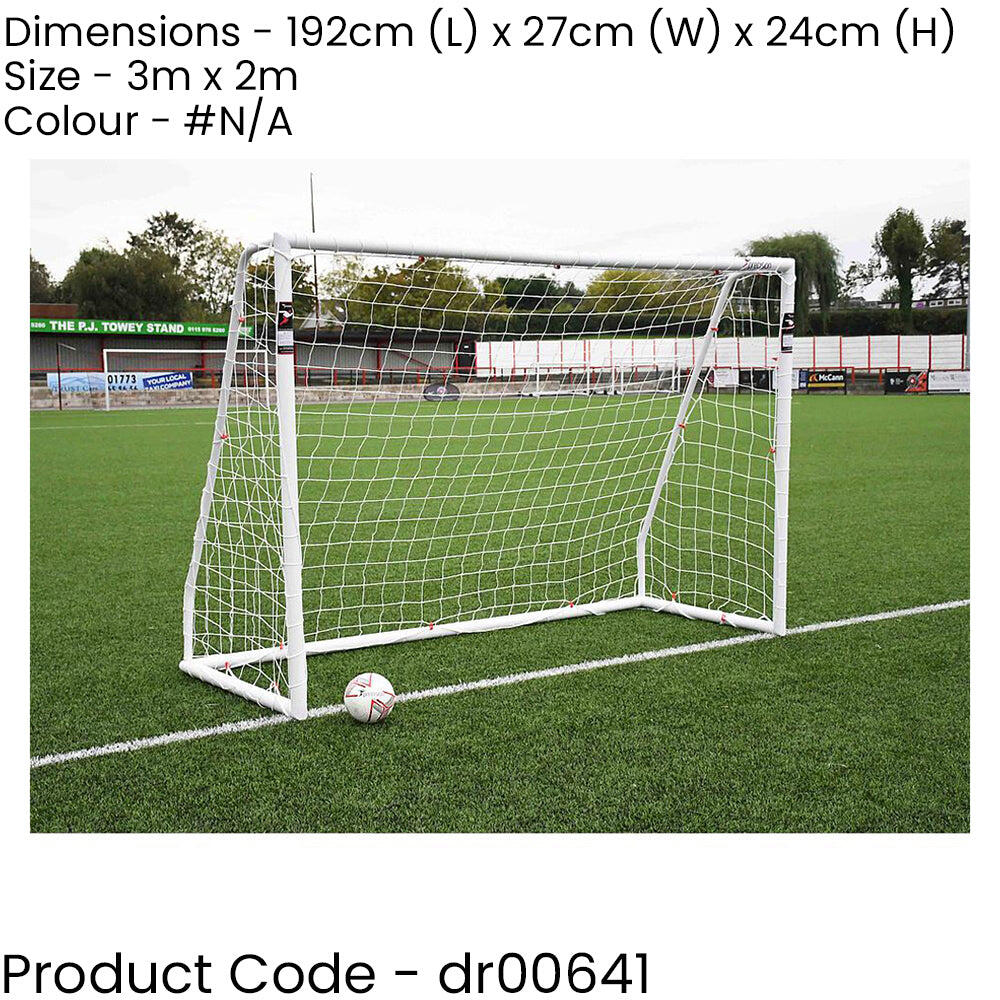 3m x 2m Match Approved Football Goal Posts & Net - All Weather Outdoor ...