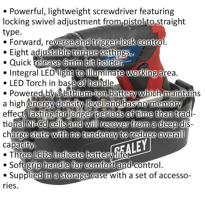 53 PACK 3.6V Cordless Screwdriver Set - 1.3Ah Lithium-ion Battery - LED ...