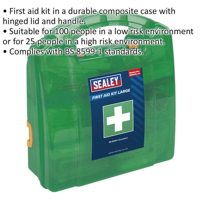 Large First Aid Kit - Durable Composite Case - Medical Emergency ...