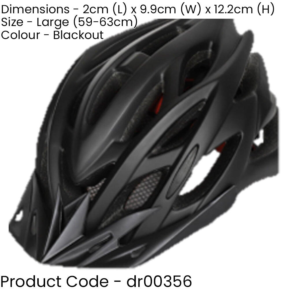 BLACK Adult PC Bicycle Helmet & Visor - Large 58-61cm Cycling Head ...