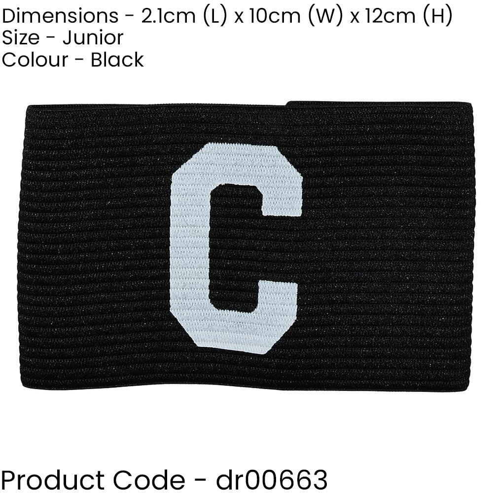 Junior Captains Armband - BLACK - Football Rugby Sports Arm Bands Big C ...