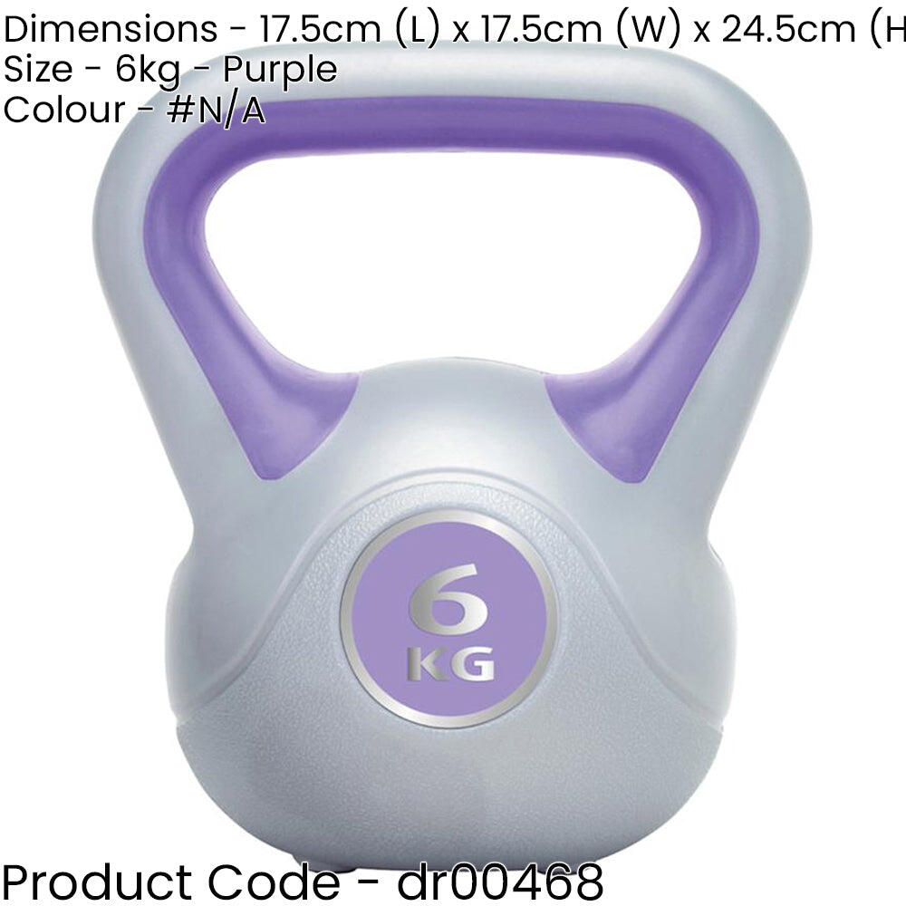 6KG Vinyl Gripped Kettlebell - Podwer Coated Cast Iron - Kettle Bell ...